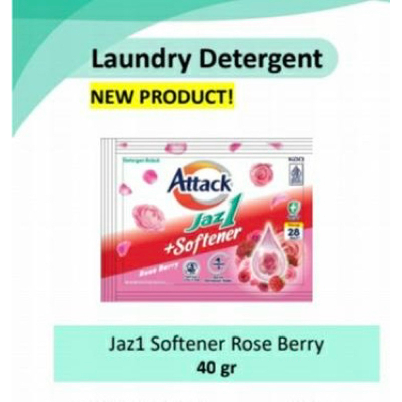 Jual Jaz1 Attack Plus Softener Rose Berry Deterjen Bubuk 6 Sachet@40g ...