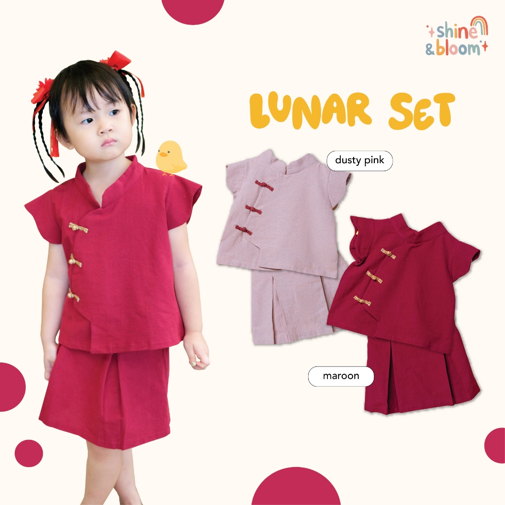 Jual Shine & Bloom Setelan cheongsam anak perempuan 1-6 tahun Lunar Set ...