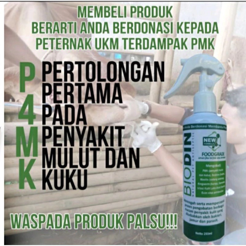 Jual BIODIN PMK SAPI Anti scabies pada hewan | Obat demodex,gudik,kurap ...