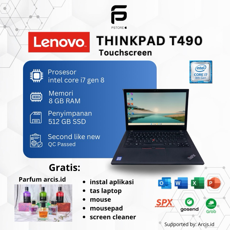 Jual LENOVO THINKPAD T490 TOUCHSCREEN RAM 16GB/SSD512/INTEL CORE i7 GEN ...