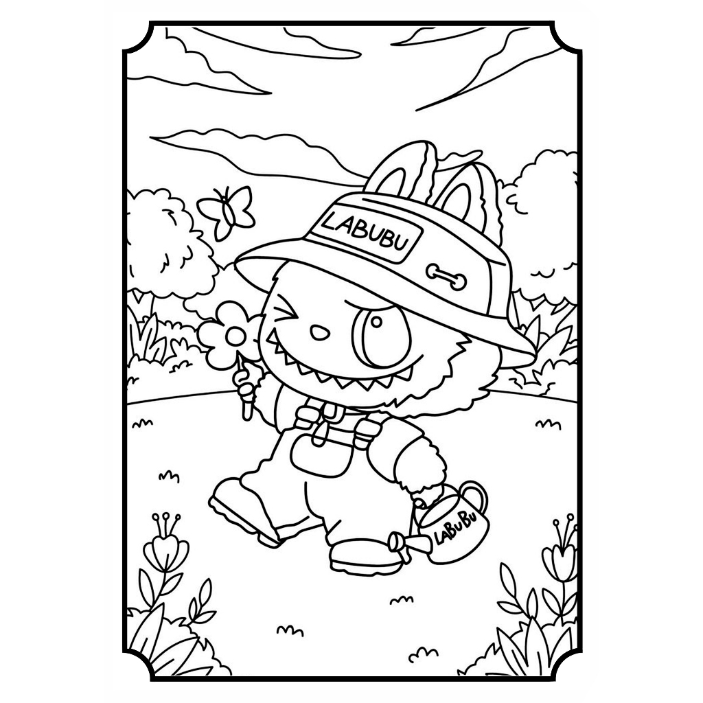 Jual Lembar Kertas Gambar Mewarnai Tema LABUBU ISI 20 PCS Toys Anak ...