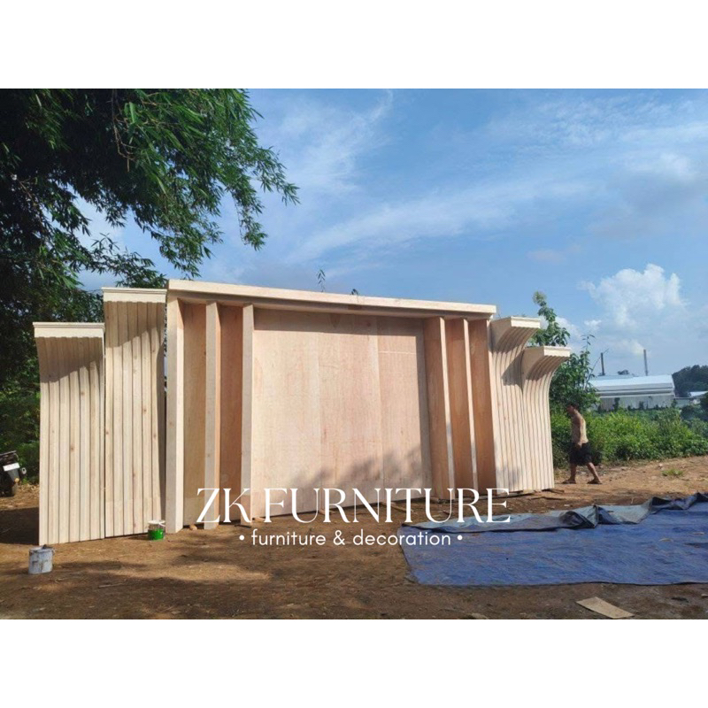 Jual READY STOK backdrop pernikahan triplek / backdrop pelaminan ...