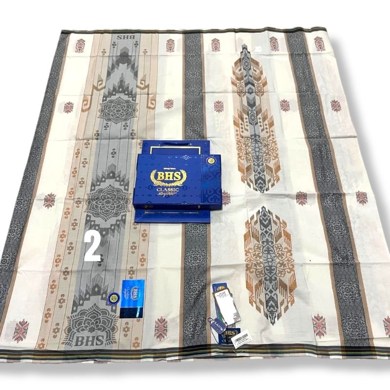 Jual Sarung BHS Classic gold JGC original songket liris putih/hijau ...