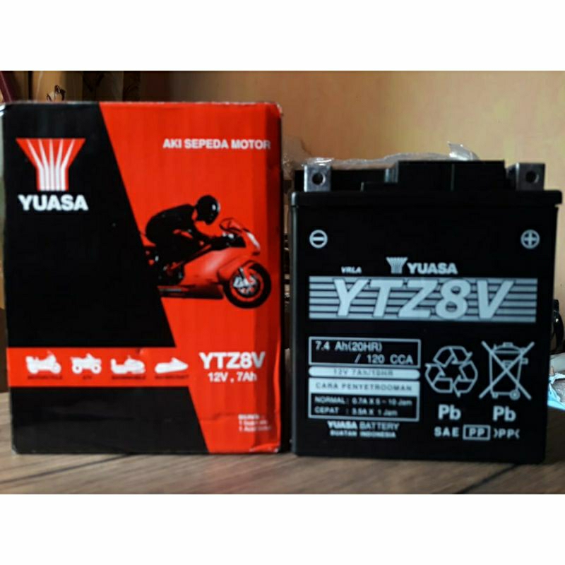 Jual Original YUASA YTZ8V MF Aki Xmax R25 MT25 CBR KLX 150 250 Vespa Matic Accu Kering Motor 12V ...