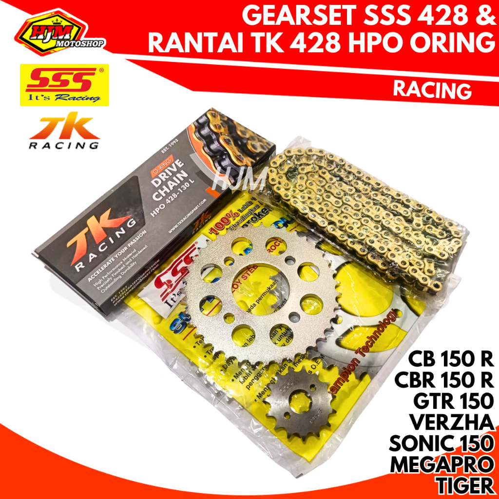 Jual GEARSET SSS 428 CB 150 R - CBR 150 R ( BAUT 4 ) - SONIC 150 R - TIGER - GTR 150 R - VERZA ...