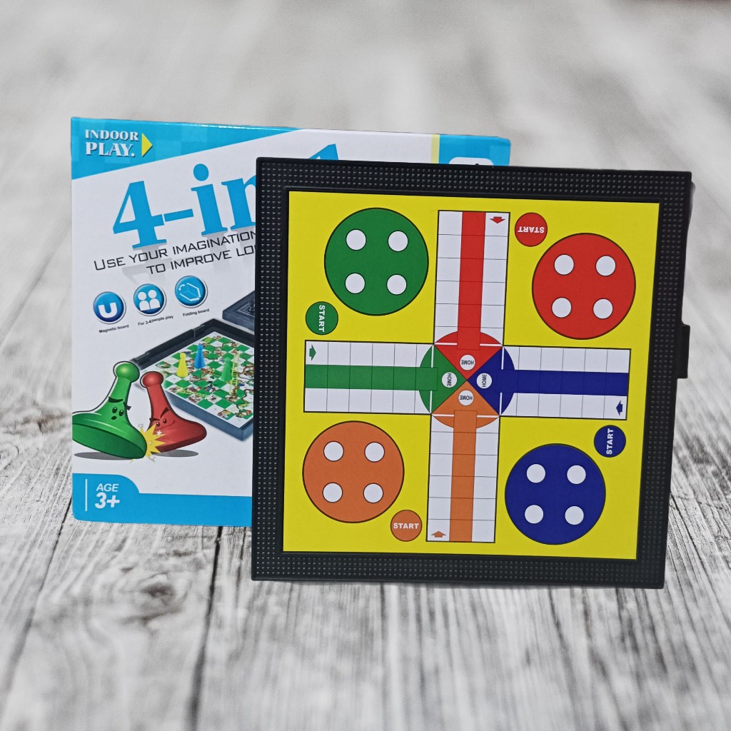 Jual Mainan anak 4 in 1 Board Game Magnetic Permainan Papan Catur Halma ...