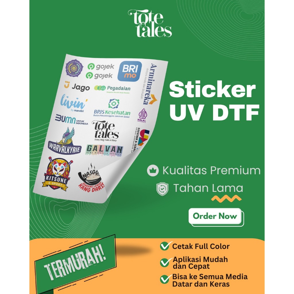 Jual Sticker UV DTF Timbul Custom Full Color / Sticker Label/ Sticker ...