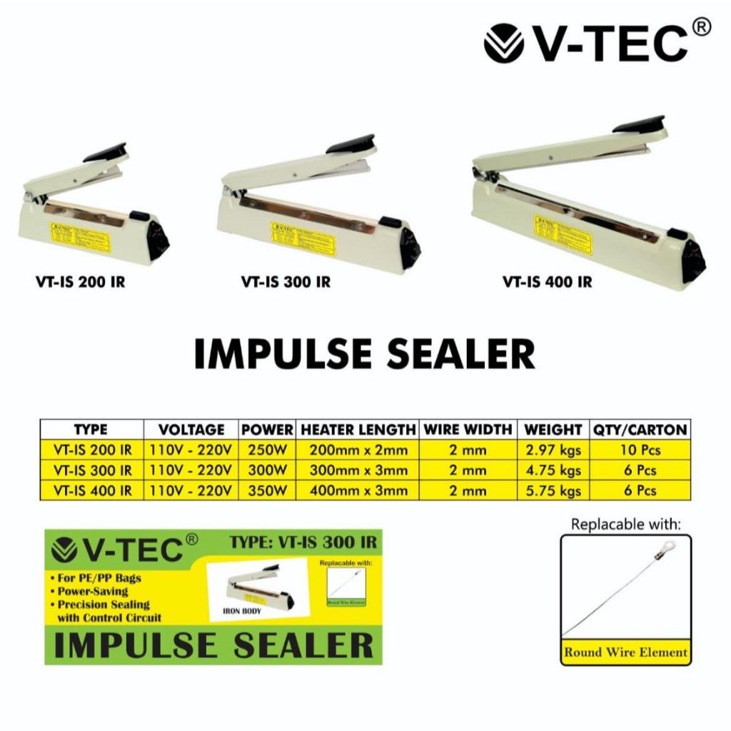 Jual Impulse Sealer Vtec VT-IS 400 IR - Mesin Sealer Vtec 40cm - Mesin ...
