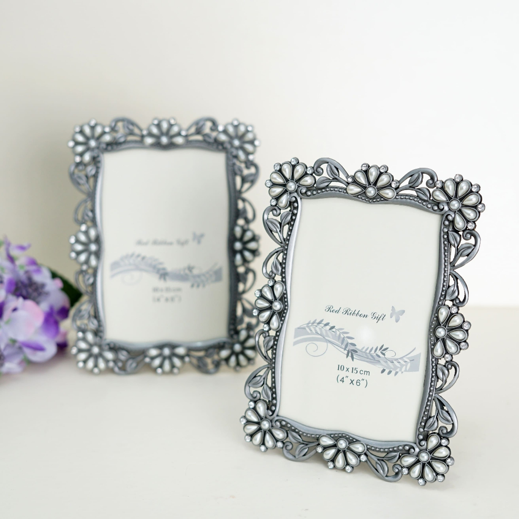 Jual Photo Frame Bingkai Foto Bunga Manik Photo Frame Kaca Besi ...