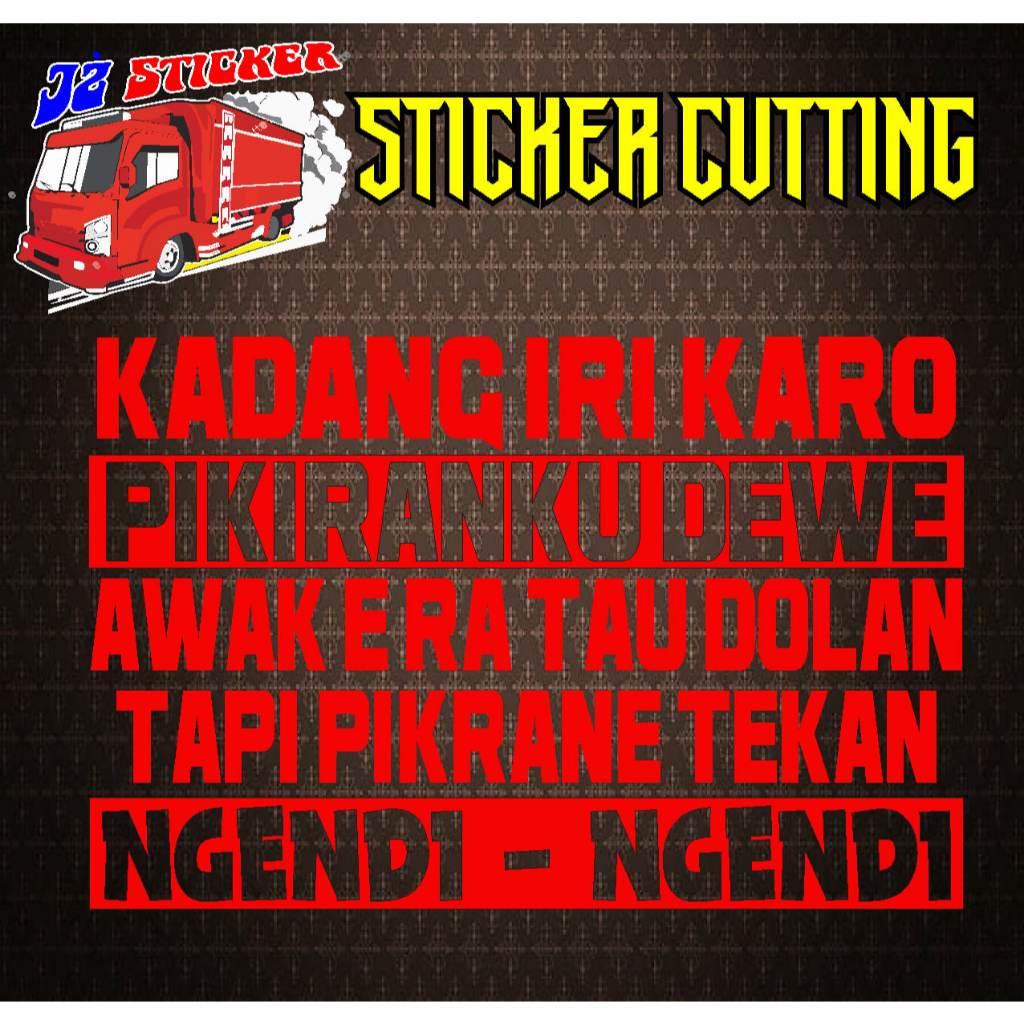 Jual STICKER CUTTING KATA KATA KADANG IRI KARO SAMPING/ KACA MOBIL ...
