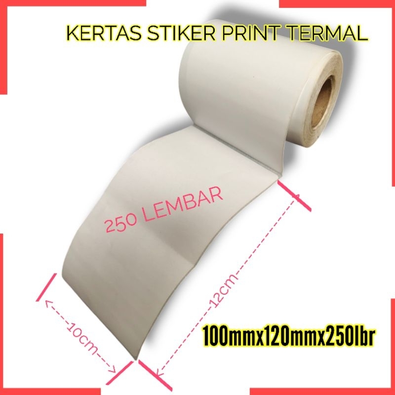Jual LABEL STIKER KERTAS PRINTER TERMAL TEMPELAN TERMAL 100X500 300LBR ...