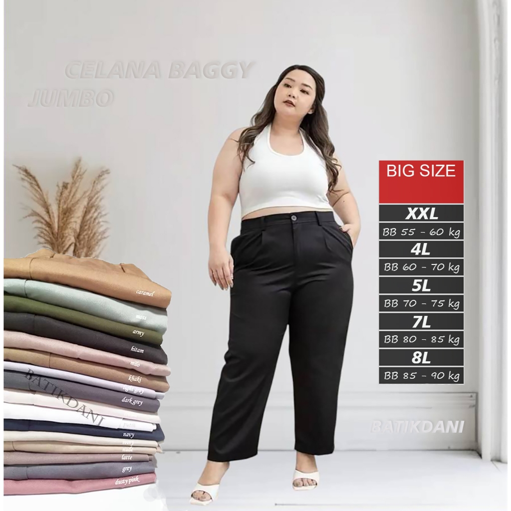 Jual JUMBO BAGGY PANTS PREMIUM AMERICAN DRILL BIG SIZE XXL - 8L | Shopee Indonesia