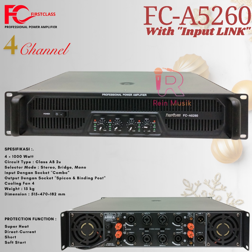 Jual Power Amplifier First class FCA 5260 / FC A5260 Firstclass A-5260 ...