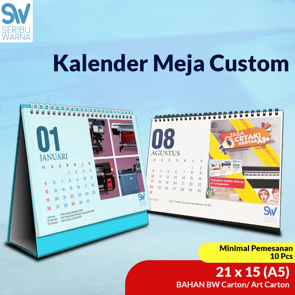 Jual Kalender Meja 2025 / Kalender Duduk 2025 Spiral / Cetak Kalender ...