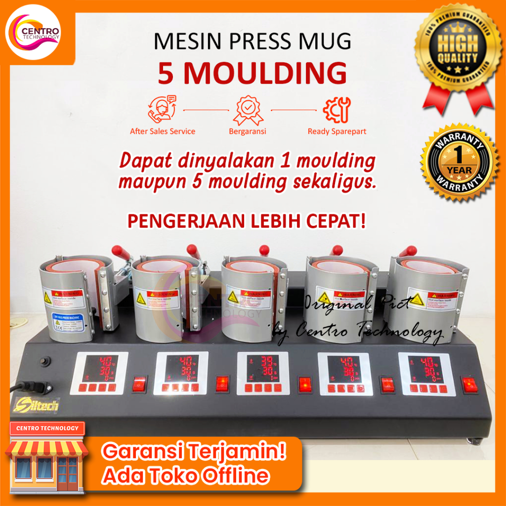 Jual Mesin Press Mug 5 in 1 / 5 Moulding | Digital Premium Mug Heat ...