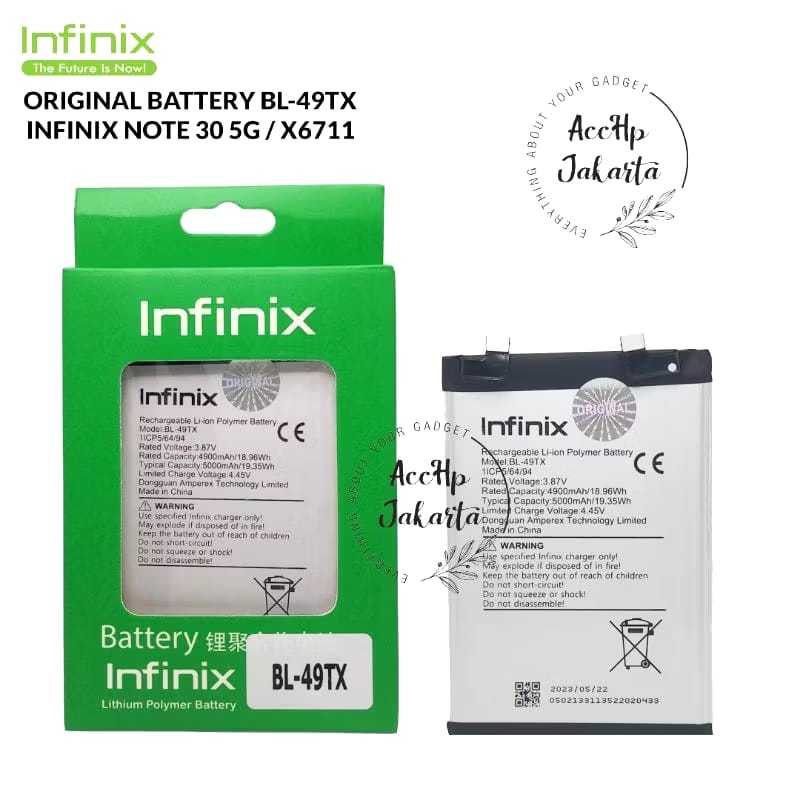 Jual Baterai Batre Infinix Note 30 4G / 5G X6711 X6833 BL-49TX Battery ...