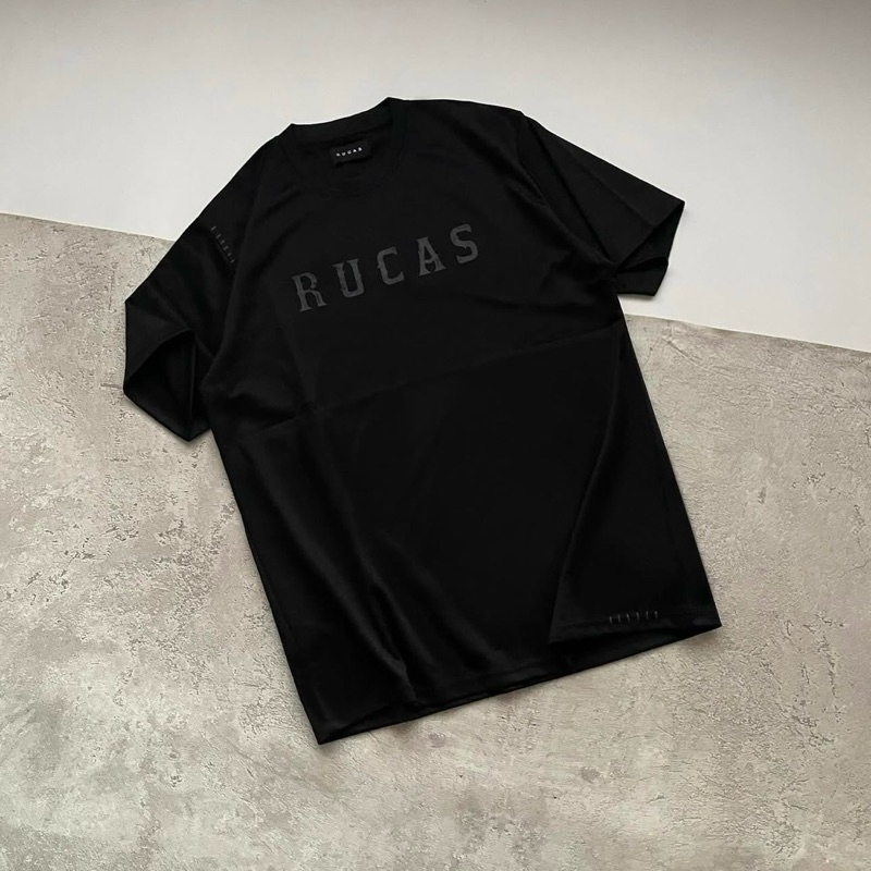 Jual RUCAS INITIAL BLACK ON BLACK TEE | Shopee Indonesia