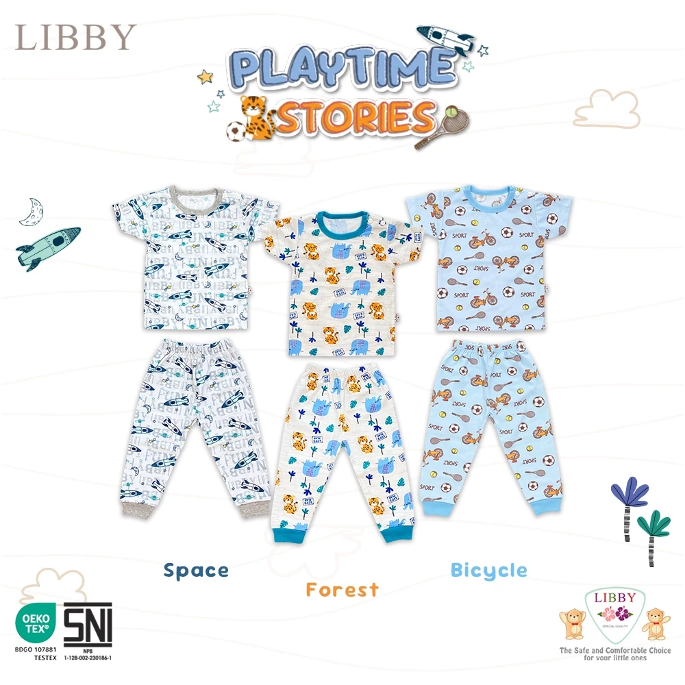 Jual LIBBY Setelan Oblong PENDEK Celana PANJANG Anak 2L XL XXL Motif ...