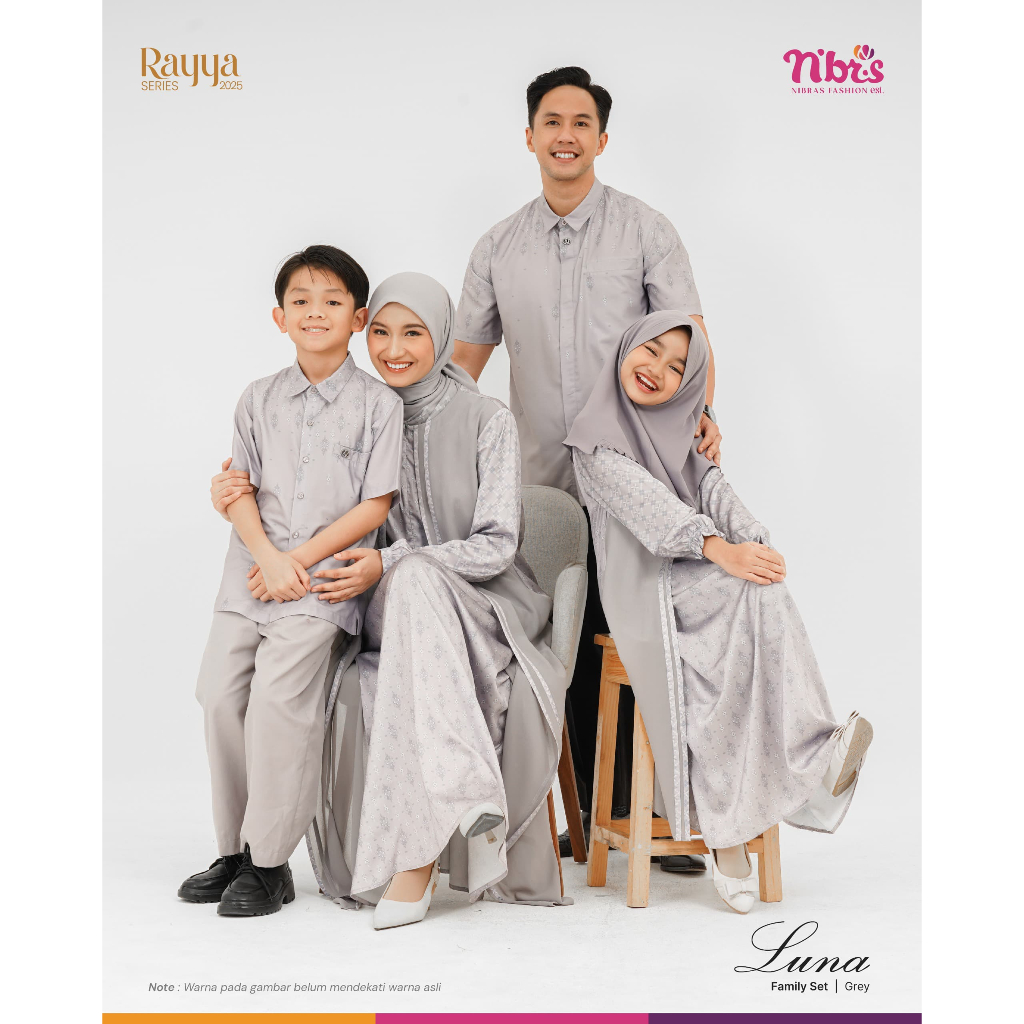 Jual Luna Grey Sarimbit Keluarga Raya Series Nibras 2025 Terbaru Best ...