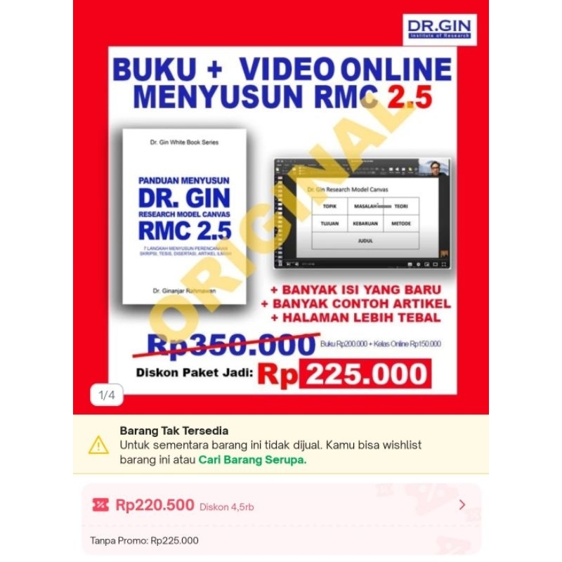 Jual Buku Panduan Menyusun Dr. Gin Research Model Canvas RMC 2.5 | Shopee Indonesia
