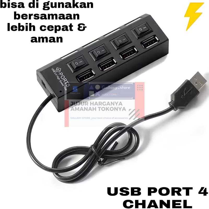 Jual USB PORT SAMBUNGAN KABEL ADAPTOR HUB SWITCH 4 PORT TOMBOL ON OFF ...