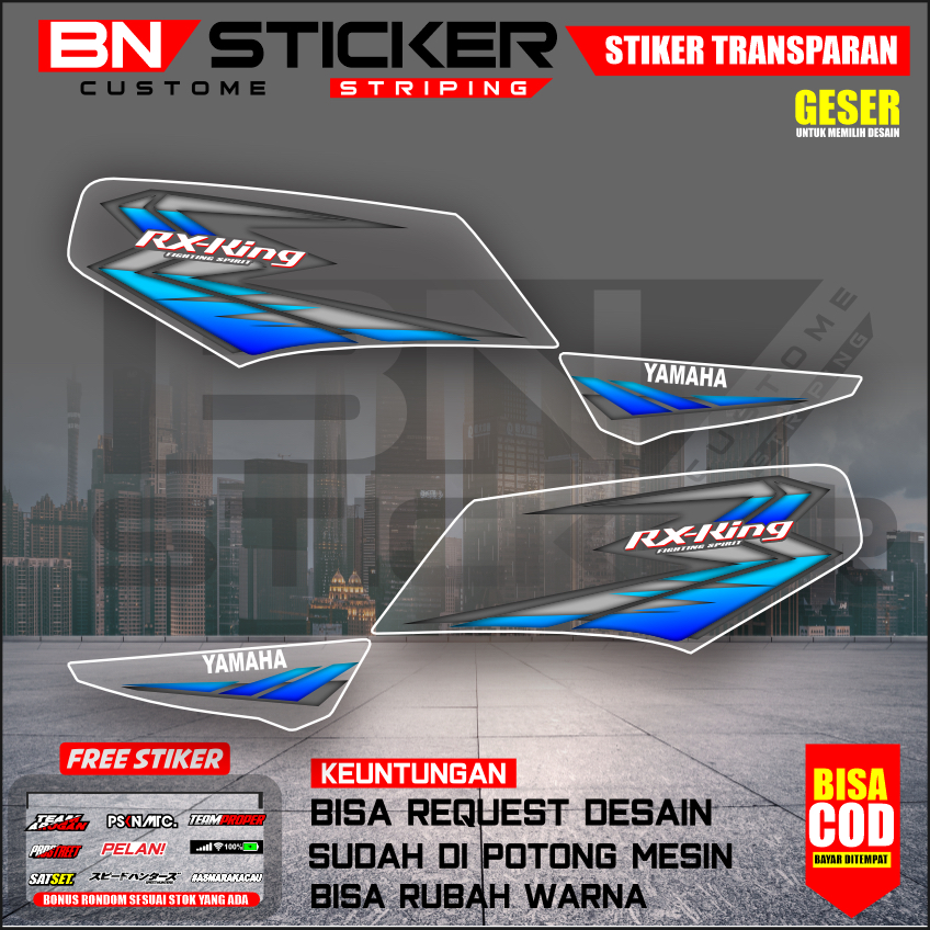Jual STRIPING DECAL RX KING FACELIFT CUSTOM TRANSPARAN STRIPING RX KING ...
