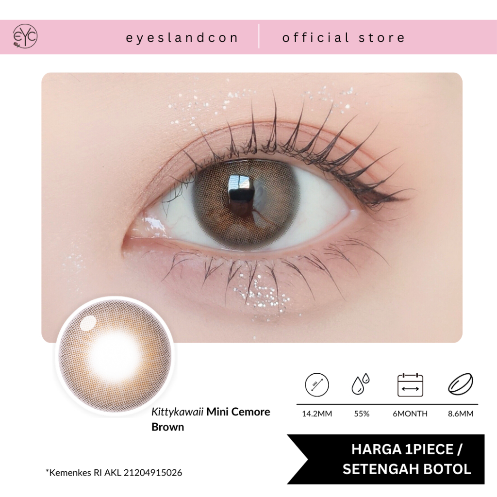Jual Eyeslandcon - Softlens KittyKawaii Mini Cemore Brown ( 1PCS ...