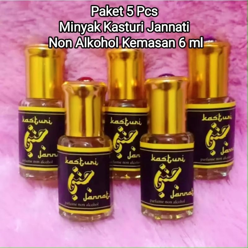 Jual PAKET 5 PCS MINYAK KASTURI JANNATI NON ALKOHOL PARFUM KASTURI KIJANG MINYAK WANGI HAJAR ...