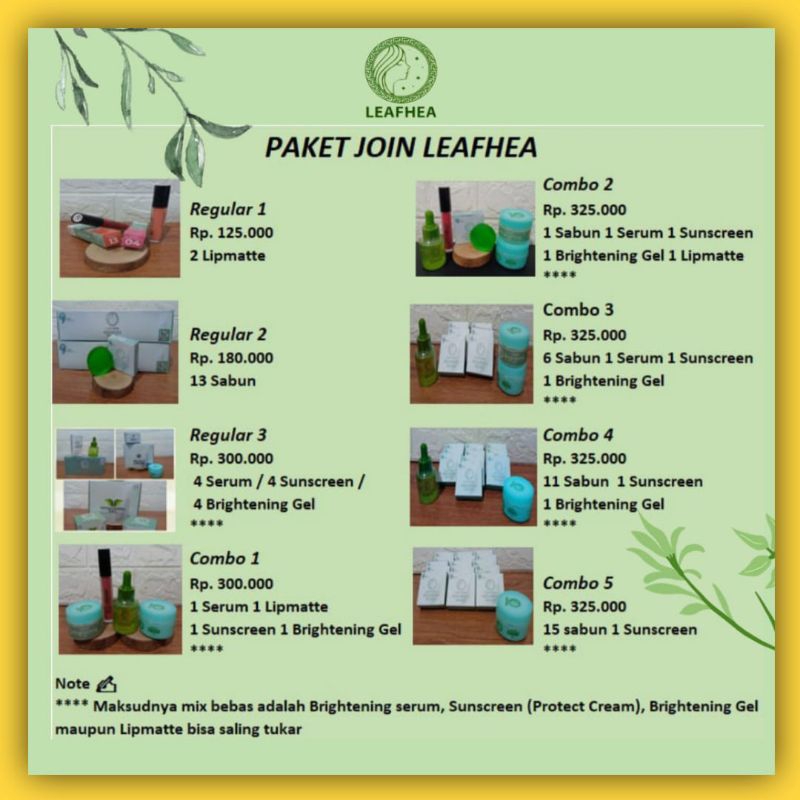 Jual Paket Member 1 paket komplit isi skincare leafhea | Shopee Indonesia