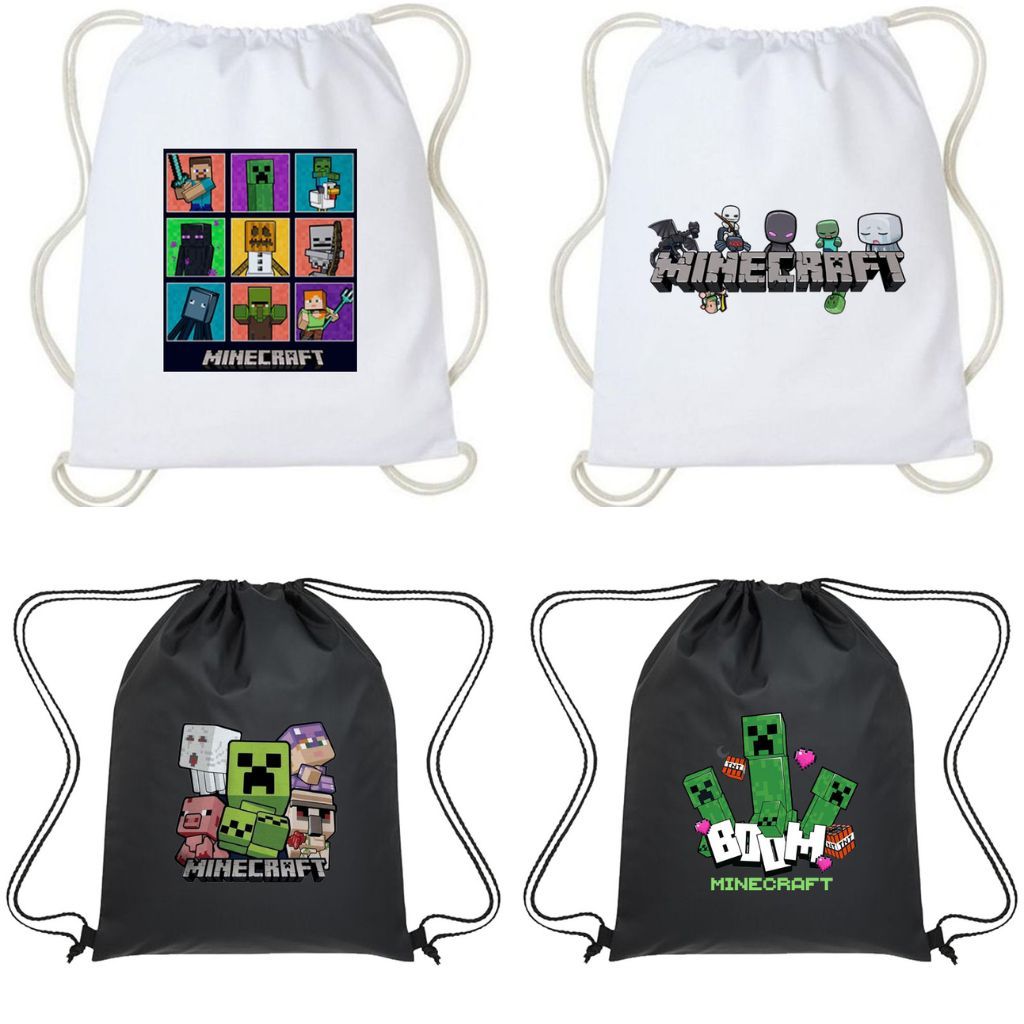 Jual Tas Serut Minecraft Lucu String Bag Kanvas Goodie Bag Souvenir ...