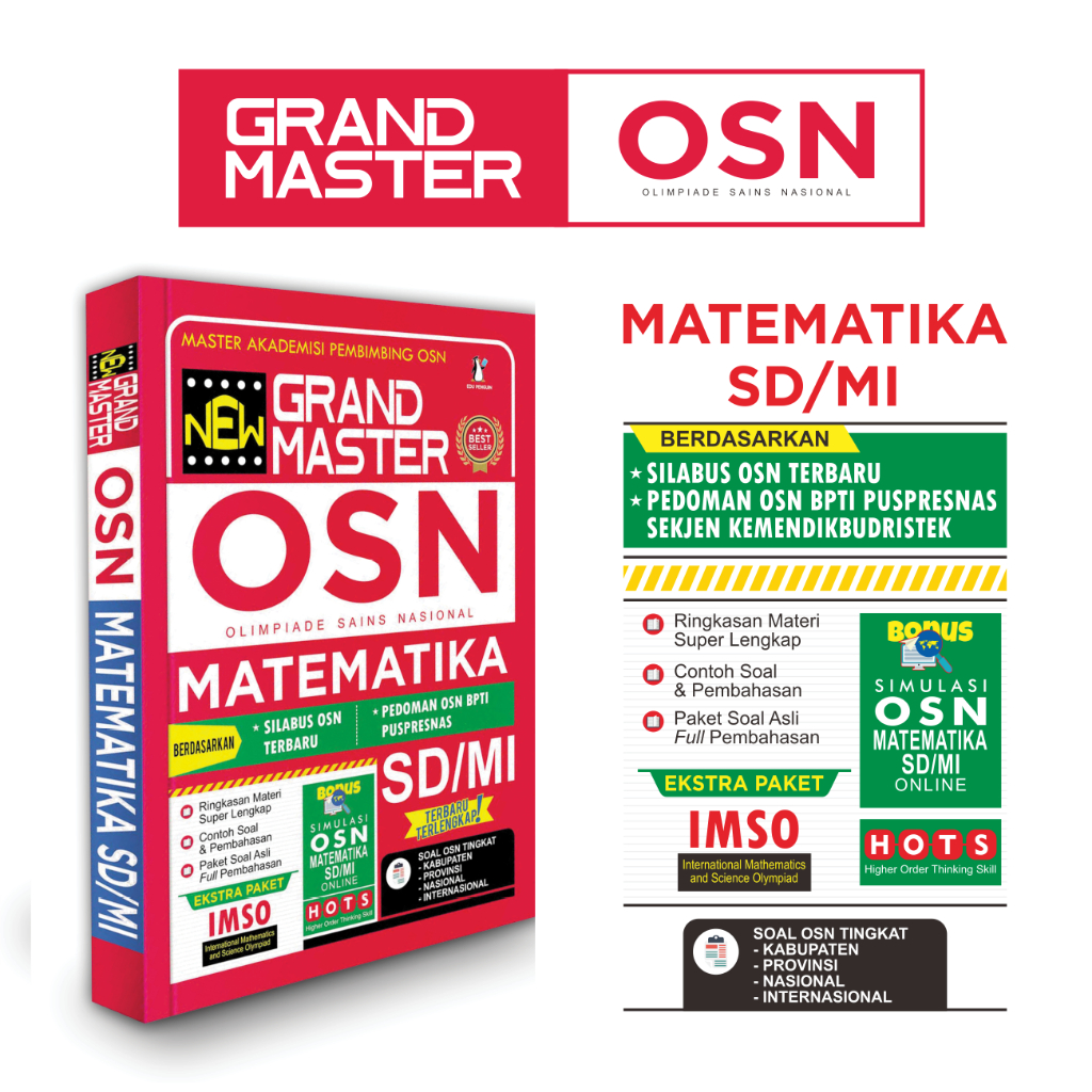 Jual Buku OSN MATEMATIKA - NEW GRAND MASTER OSN OLIMPIADE SAINS NASIONAL MATEMATIKA SD/MI ...