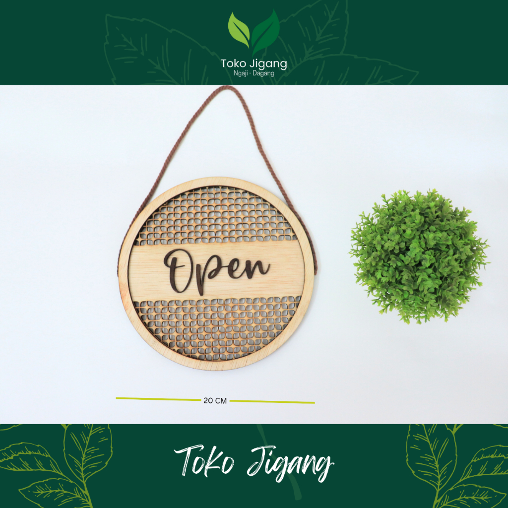 Jual JIGANG - Papan Penanda Open Close Kayu | Signage Buka Tutup Toko ...