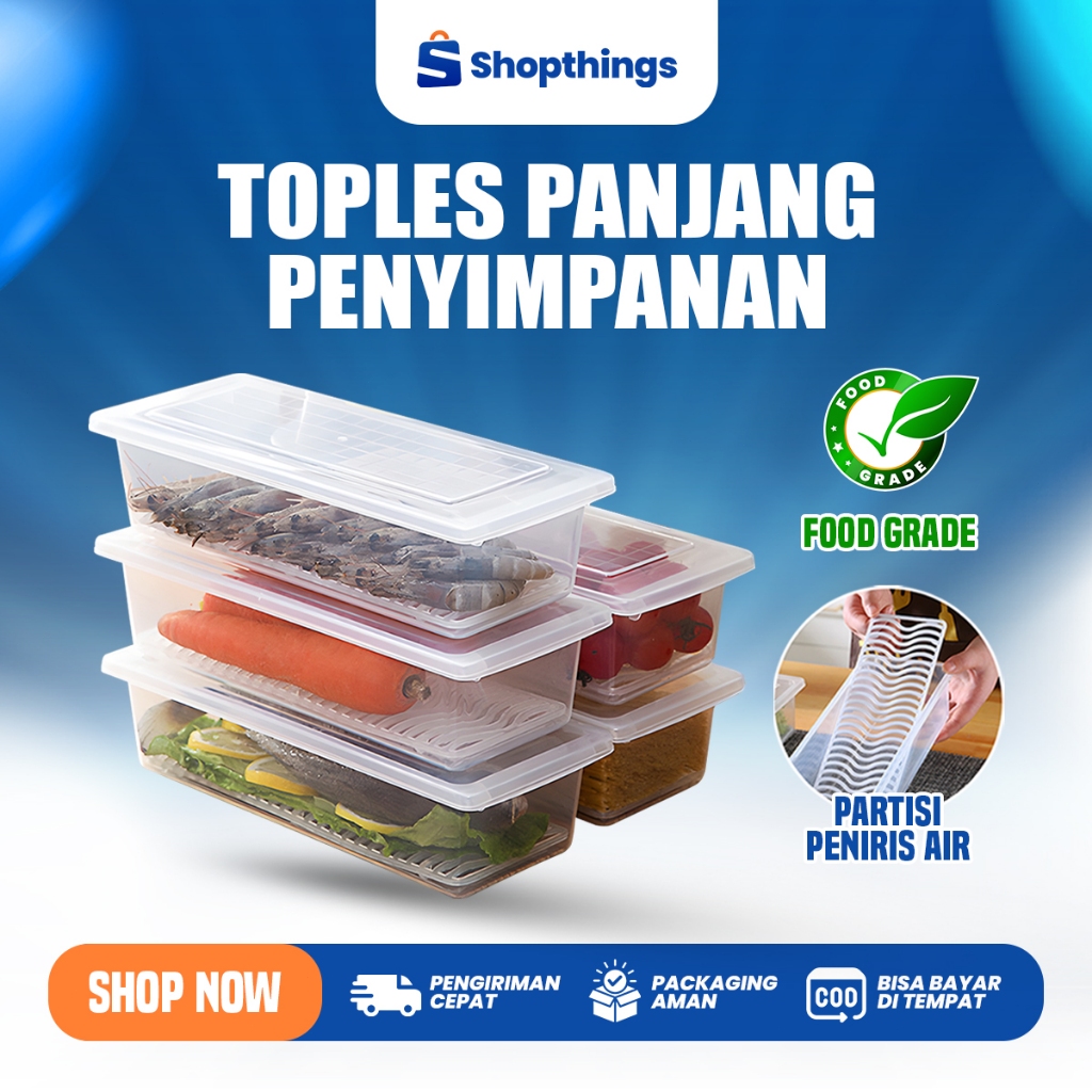 Jual Toples Kontainer Tempat Penyimpanan Makanan Kulkas Daging Sayur ...
