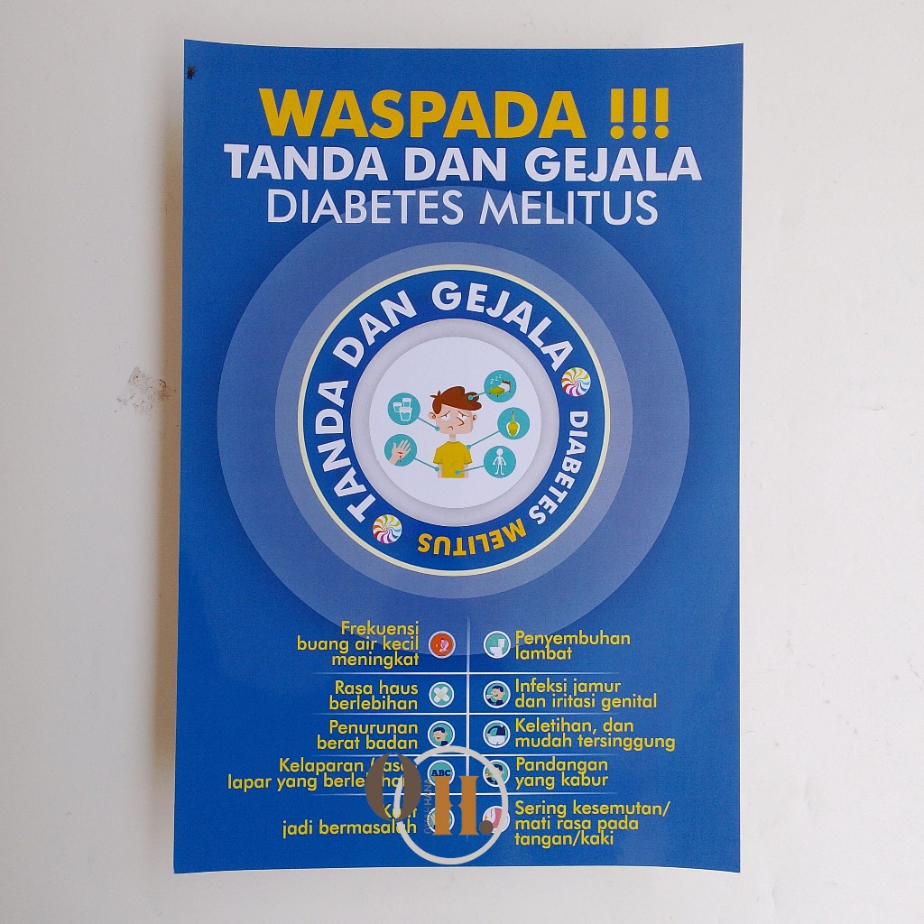 Jual Poster Waspada Tanda dan Gejala Diabetes Melitus - Penyakit Gula ...