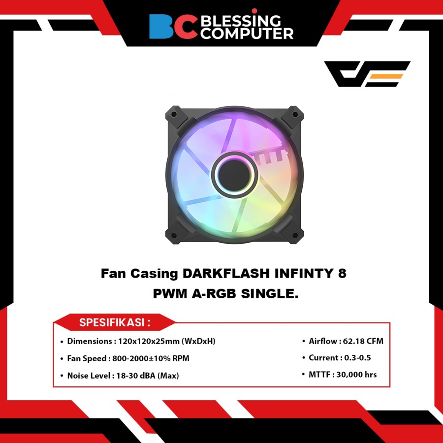 Jual Fan Casing DARKFLASH INFINTY 8 PWM A-RGB SINGLE - Black | Shopee ...