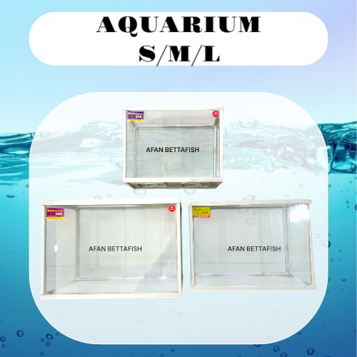 Jual Aquarium Akrilik Khansa Bingkai Putih / Nikita / Akuarium Size S, M, L | Shopee Indonesia