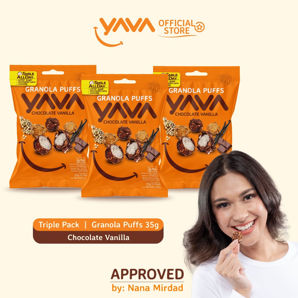 Jual YAVA Triple Pack Granola Puffs Chocolate Vanilla (3 x 35g ...