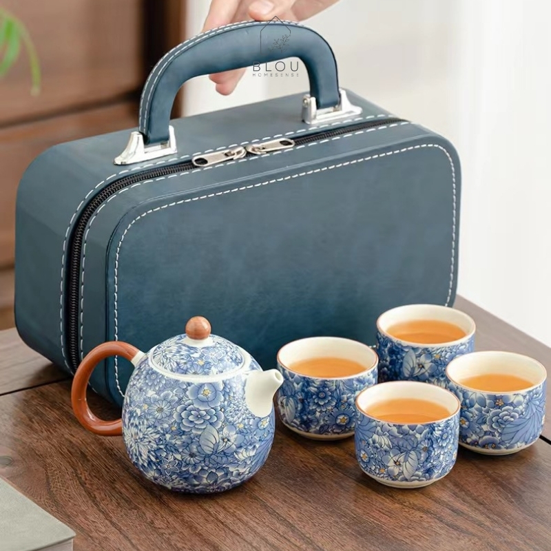 Jual Blou Tea Set Cantik Gift Set Premium Pot Cangkir Teh Keramik ...