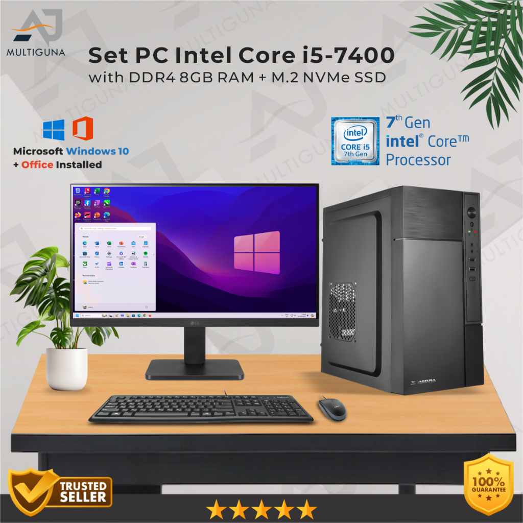 Jual Set PC Komputer Intel Core i5-7400 Gen-7 RAM 8GB SSD Rakitan ...