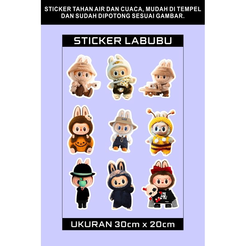 Jual STIKER LABUBU ISI BANYAK STIKER CUTTING UKURAN 20/30cm | Shopee ...