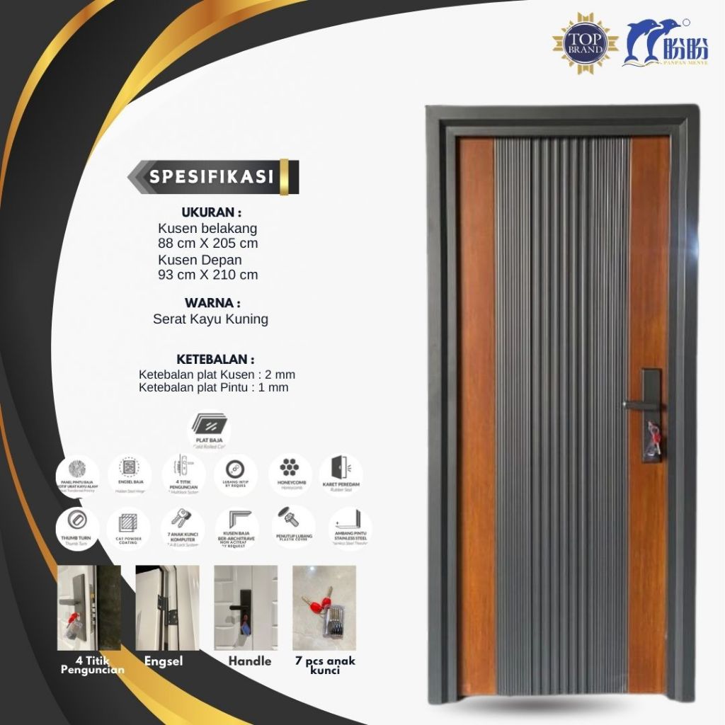 Jual PINTU FULL BAJA BERKUALITAS/PINTU HOTEL/PINTU TAHAN KARAT ANTI RAYAP/PINTU ANTI MALING ...