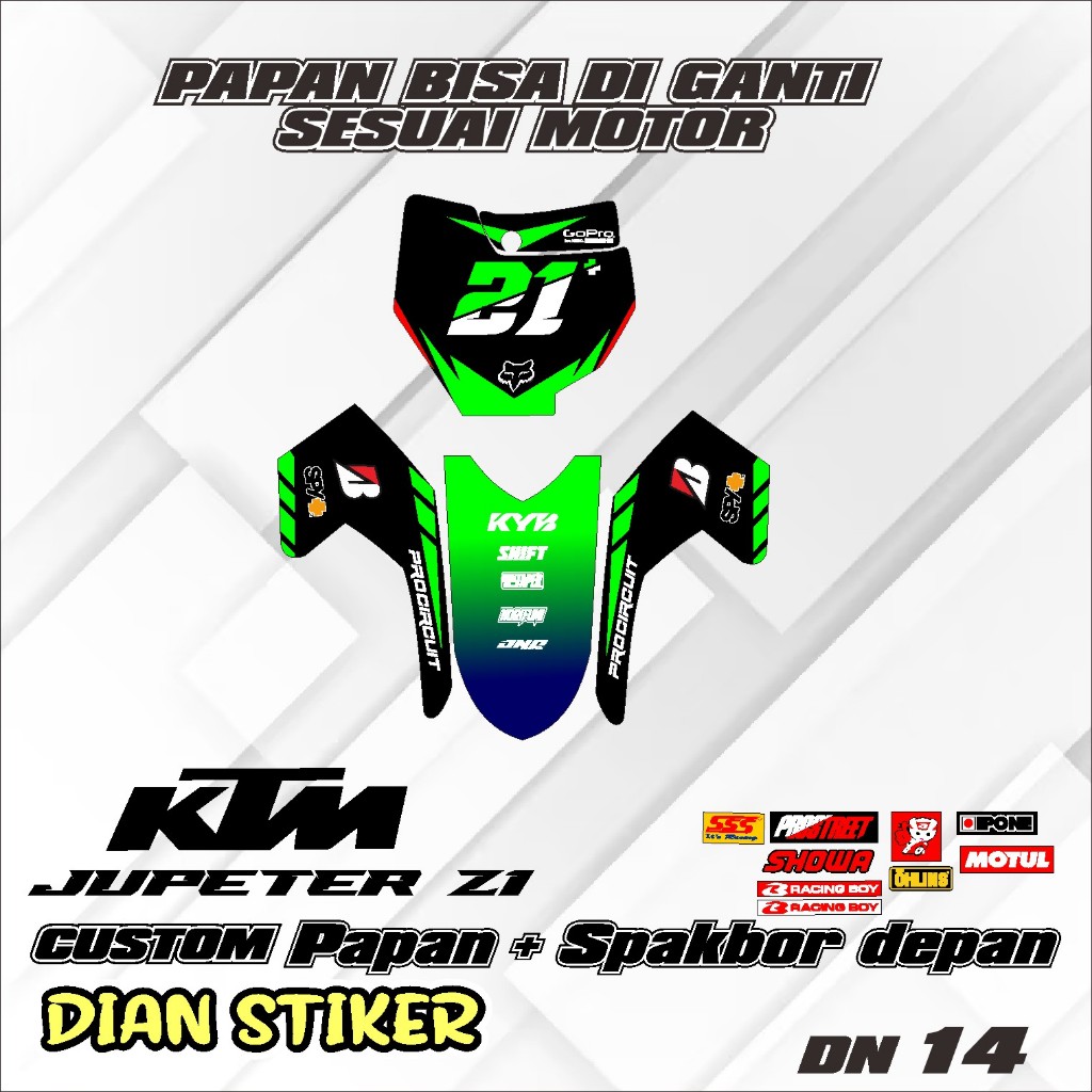 Jual (COD) Sticker terbaru decal PAPAN NOMOR START SPAKBOR DEPAN KTM ...