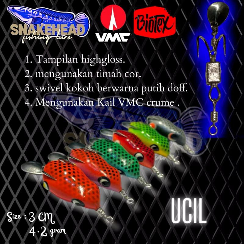 Jual UMPAN SOFTPROG SNAKE HEAD UCIL 3.2CM (TIMAH COR) | Shopee Indonesia