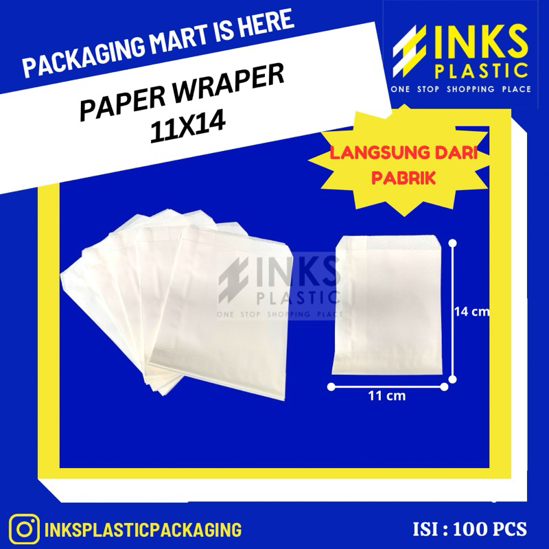 Jual Paper wraper 11 x 14 cm putih ( 100 pcs ) | Shopee Indonesia