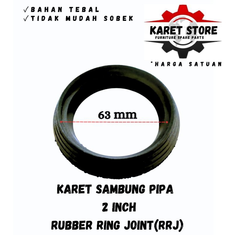 Jual KARET SAMBUNGAN PIPA PVC 2 inch. RRJ(RING RUBBER JOINT) 63mm ...