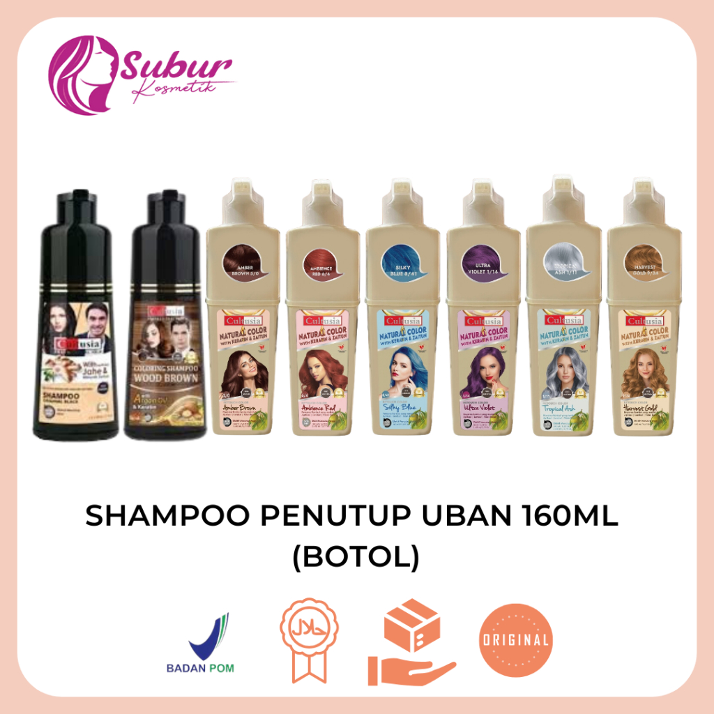 Jual Cultusia Shampo Penutup Uban KEMASAN BOTOL & Shampo Natural Color 160ml | Shopee Indonesia