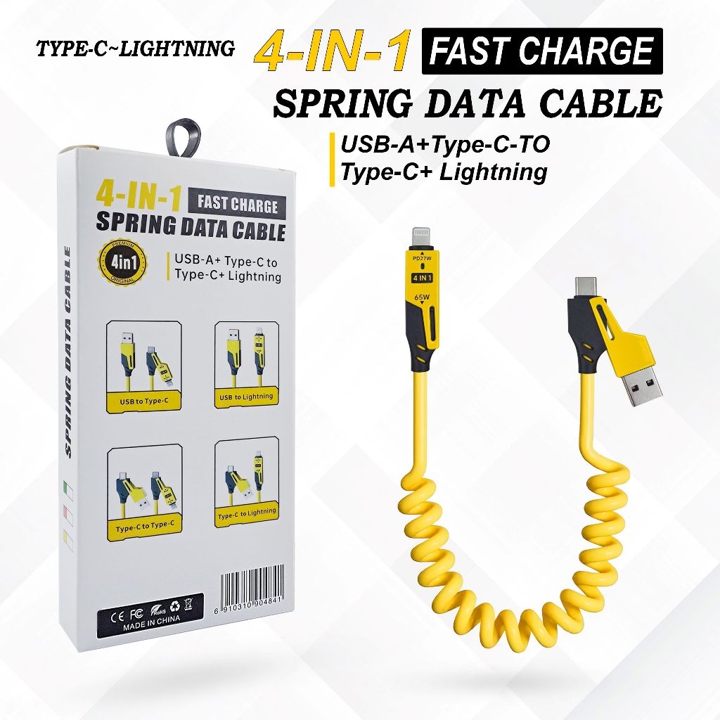 Jual Kabel Data SPRING 4 in 1 Kabel Data Fast Charging 65W Kabel Data ...