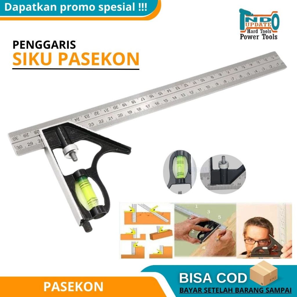 Jual Penggaris Siku L Waterpass Kombinasi Sudut Presisi Air Geser ...