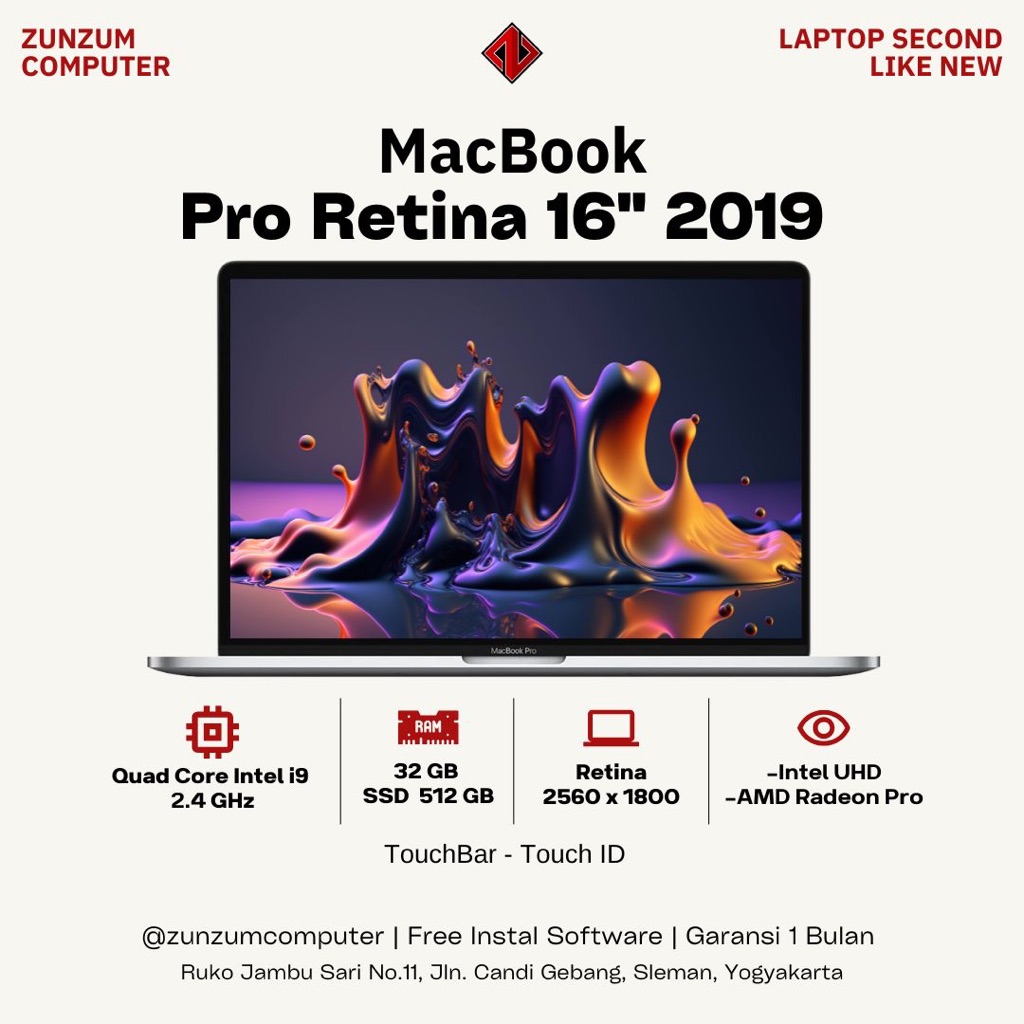 Jual Macbook Pro Retina 16 2019 Core i9 Ram 32 GB SSD 512 GB Touchbar Mulus | Shopee Indonesia