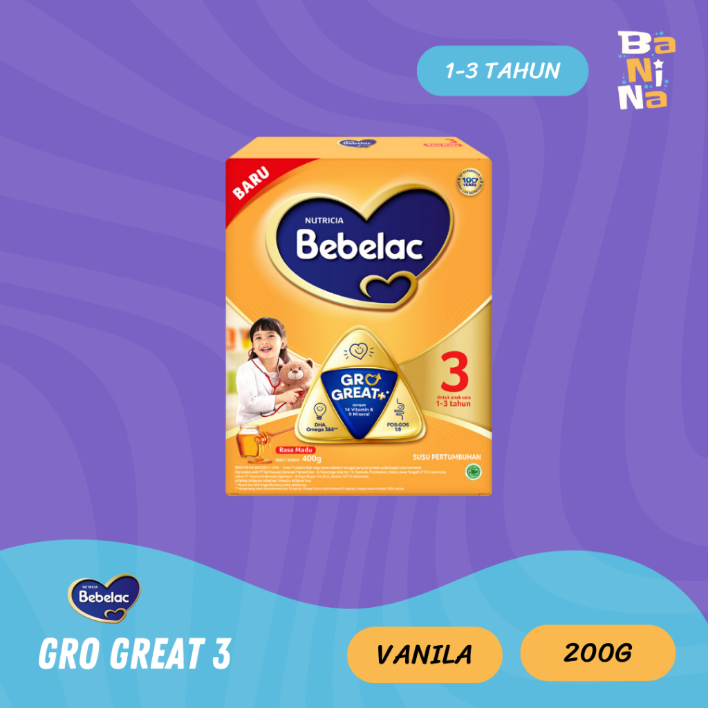 Jual Bebelac 3 Rasa Vanila 200g Susu Formula Bayi 1-3 Tahun | Shopee ...